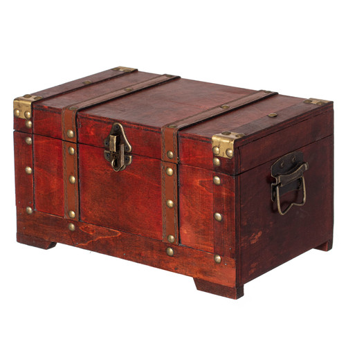 Antique Style Wooden Small Trunk - Quickway Imports Inc