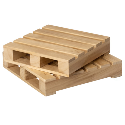 Vintiquewise Rustic Wooden Pallet Display Stand Natural Wood Riser for ...