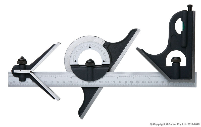 AC-817-180-02, Accud Combination Square Set Protractor Industrial Quality