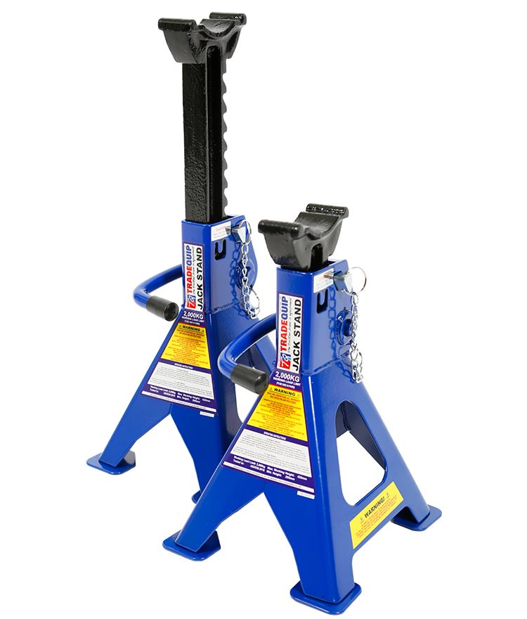 1128T | Tradequip 2000kg Premium Ratchet Type Jack Stands