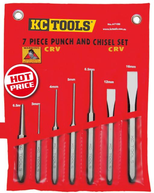 KC Tools 7PCE PUNCH/CHISEL SET.