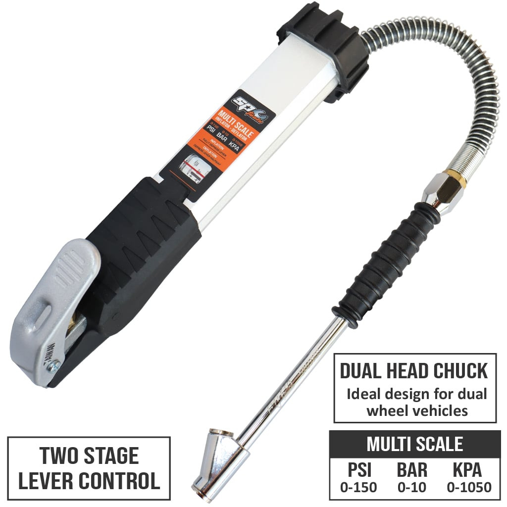 SP65900 | SP Tools Pro Series Tyre Inflator/Deflator Convex Lens Gauge