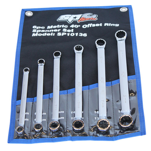 SP10136 , SP 6pc SAE 40° Offset Ring Wrench Spanner Set