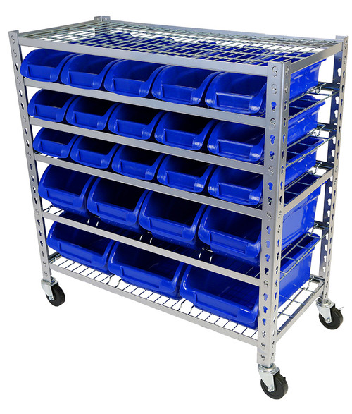 6053, Tradequip Heavy Duty Parts Storage Rack 22 bin