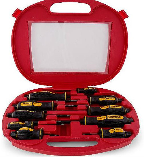 KC TOOLS 10013 10PC HEX BOLSTER SCREWDRIVER SET HEAVY DUTY