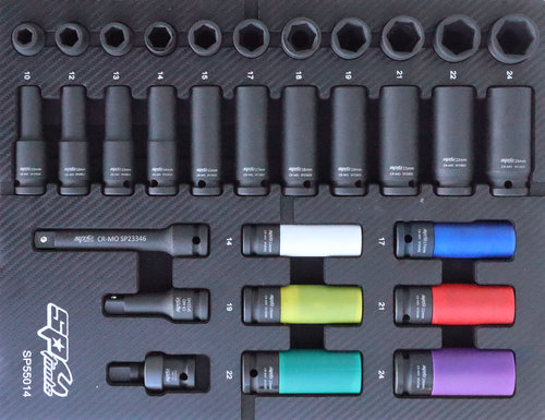 SP55014, SP TOOLS TECH SERIES METRIC ONLY 31PC IMPACT SOCKETS