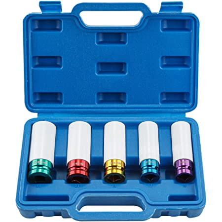 PSI Tools 5pc 1 2 Thin Wall Wheel Nut Deep Impact Sockets