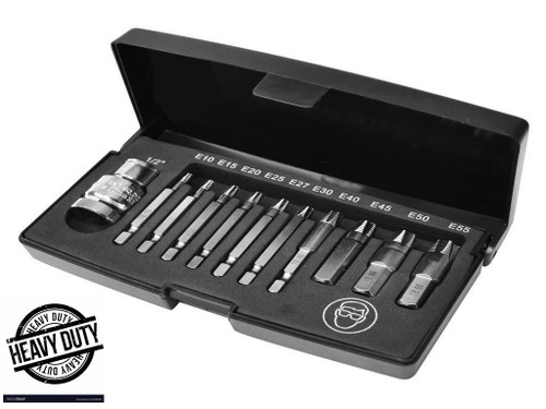 BTK42-11TS, Z-Tech (By KC) 11pce H/Duty Damaged Torx Screw Extractor Set