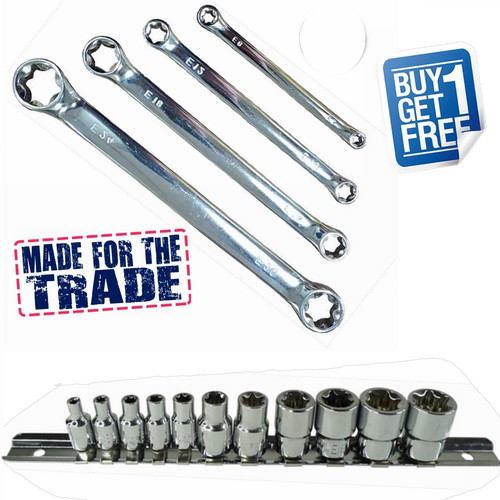 Transquip E-Torx Spanner & Socket Pack E4-E24 + Bonus Rail