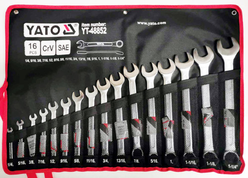 YT-48852, Yato Premium Mega AF 1/4" to 1-14" Combo Spanner Set