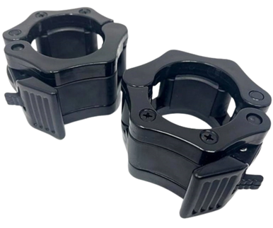 French Fitness Black ABS Olympic Jaw Lock Collars / Clamps (Pair)
