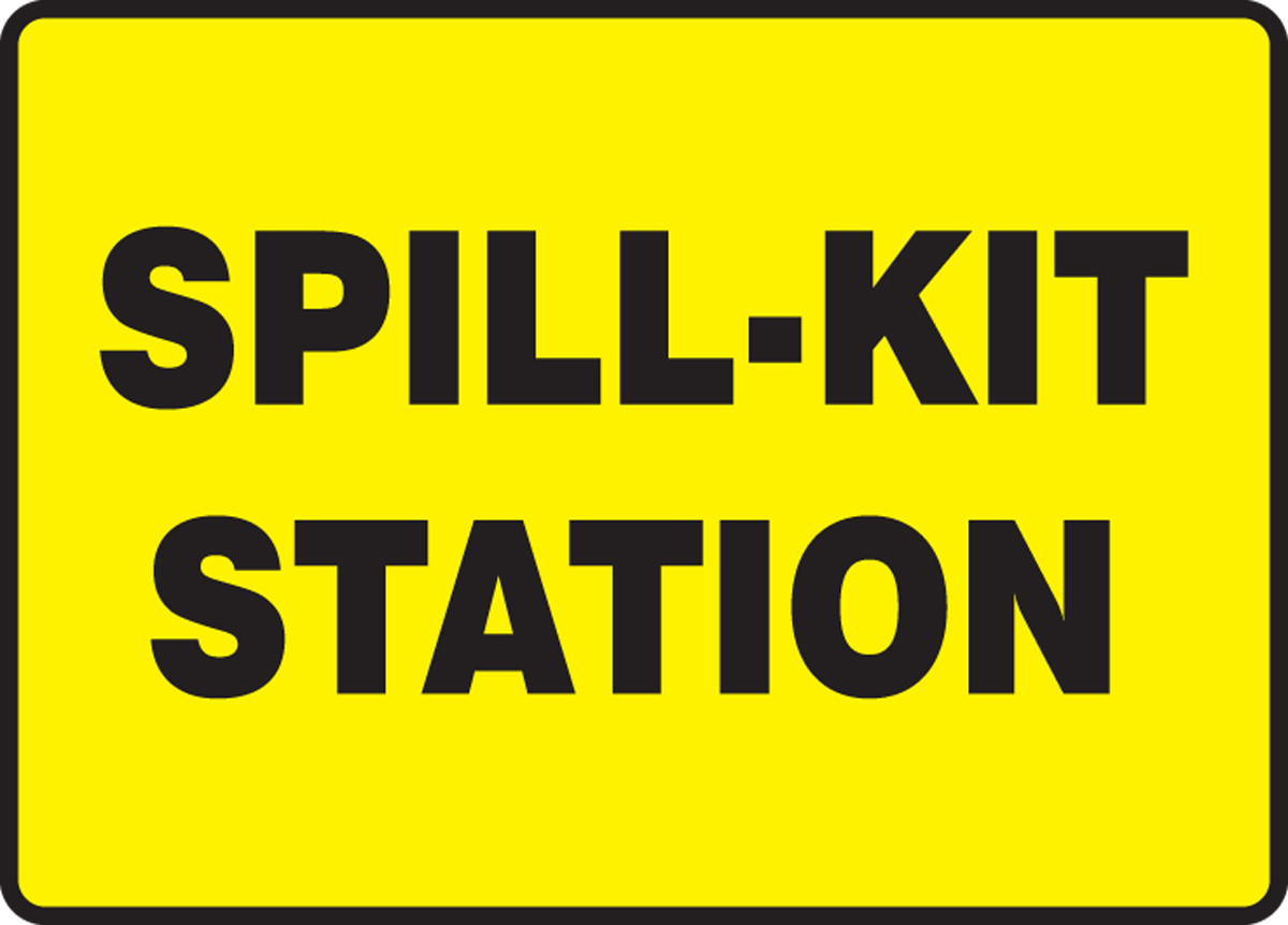 Spill-Kit Station Sign Black On Yellow