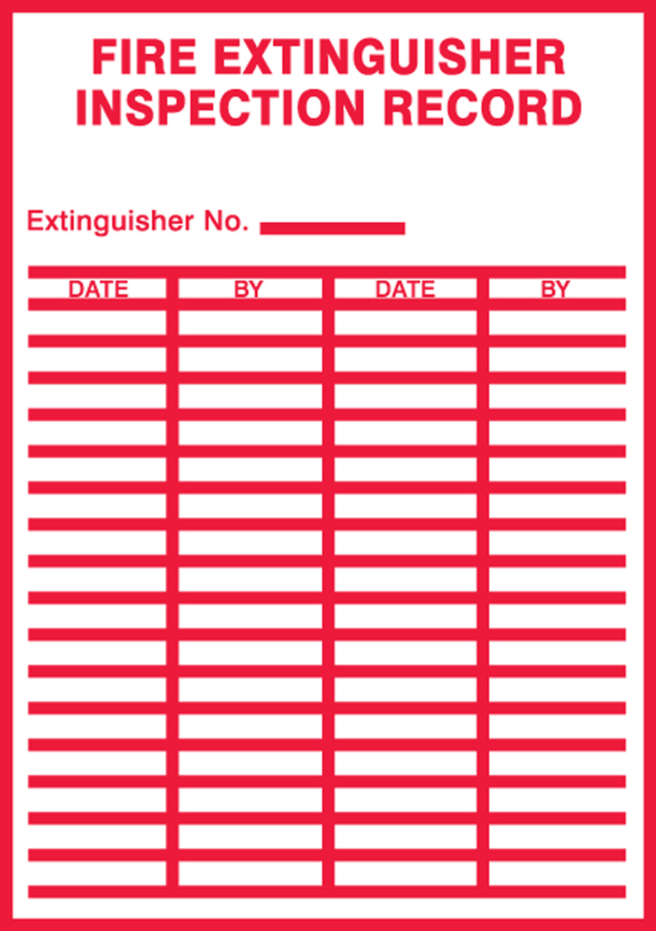 Fire Extinguisher Four Year Inspection Record fire-extinguisher-four-year-inspection-record