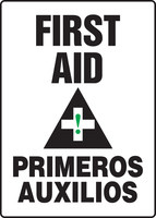 Bilingual First Aid Signs & AED Signs. Over 10,000 in stock