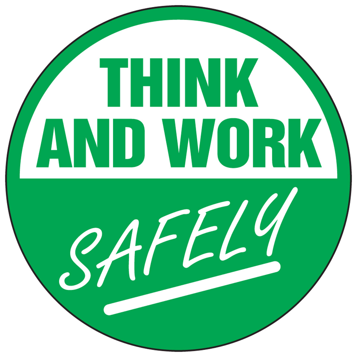 Think and Work Safely Hard Hat Label LHTL306