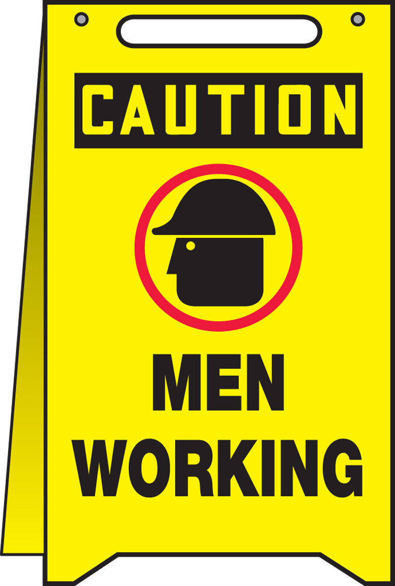 Accuform PFR138 Fold Up Sign Caution Men Working