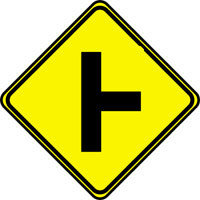 Road Entering From Right Pictorial Traffic Sign- 24" x 24"