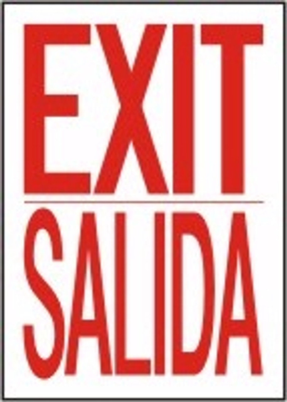 Bilingual Spanish Exit Sign Bilingual Spanish Exit Sign