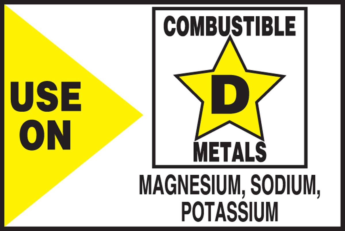 Use On Combustible Metals Magnesium, Sodium, Potassium - First Aid and ...