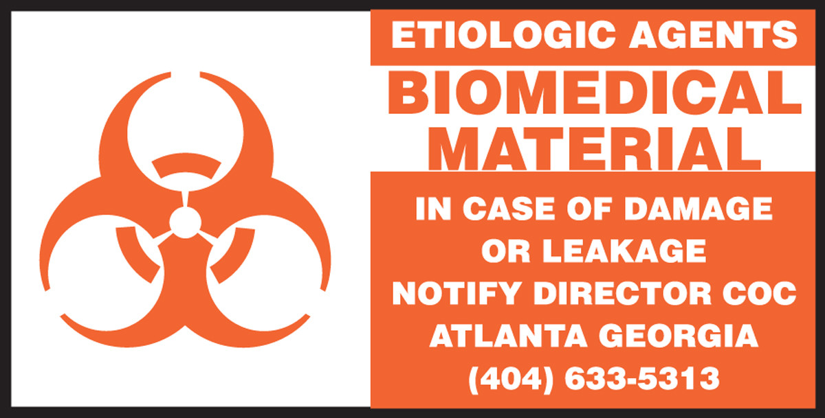 Etiologic Agents Biomedical Material- Hazardous Material Labels - First ...