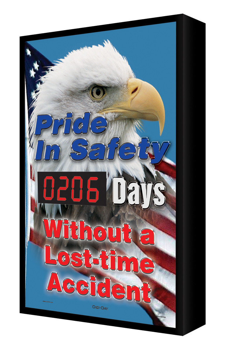Digi Day Backlit Electronic Safety Scoreboard- LED Lite- Pride in ...