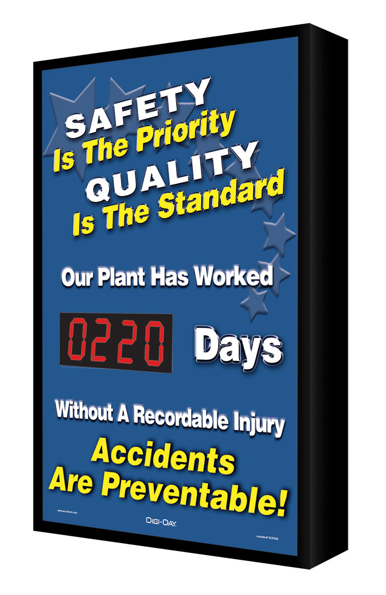 Digi Day Electronic Safety Scoreboard| Backlit Safety Scoreboard ...