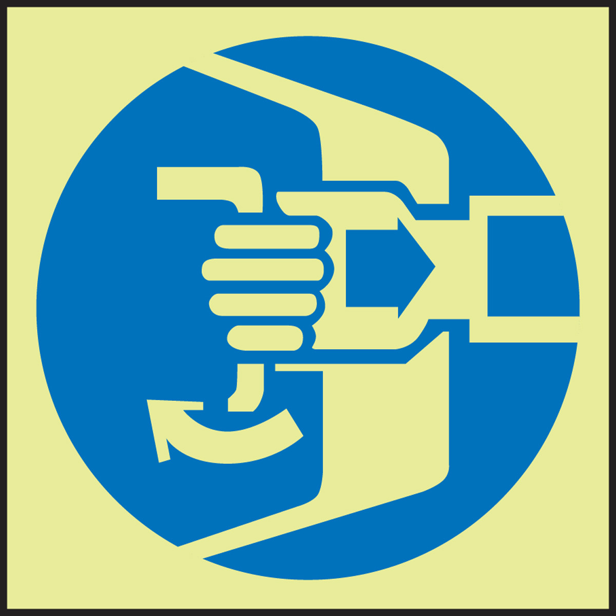 Secure Hatches IMO Sign that glows in the dark.