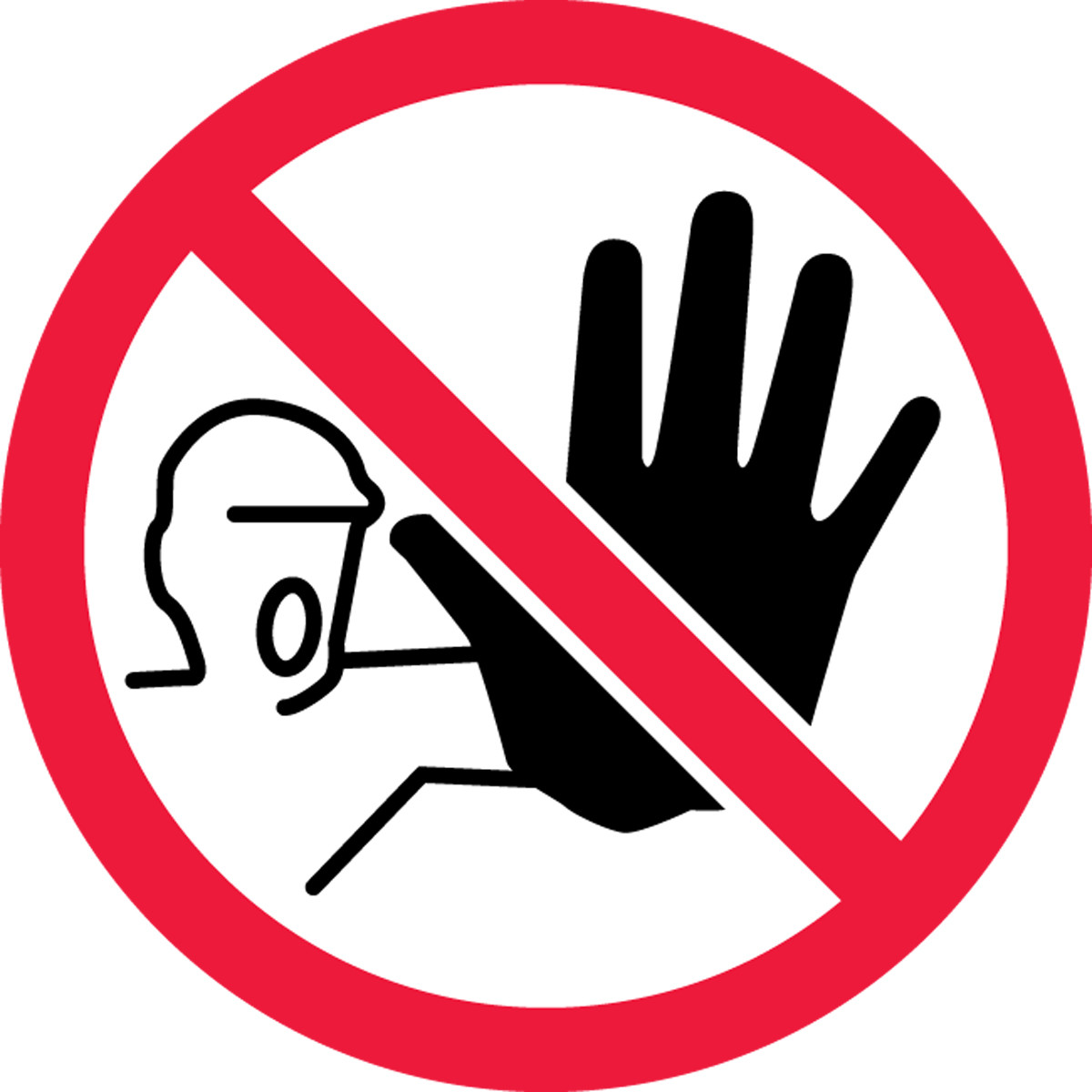 ISO Prohibition Safety Label- No Access - 2003/2011 2" Adhesive Dura ...