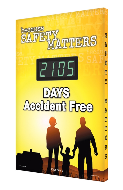 Digi Day 3 Electronic Safety Scoreboard Accuform SCK105
