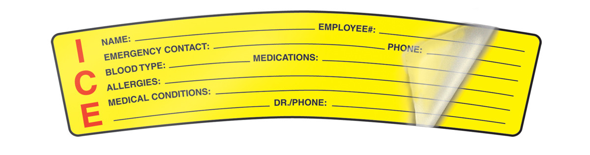 Self-Laminating Helmet stickers: ICE - - 1 1/2" x 6" - 5/PK - First Aid ...