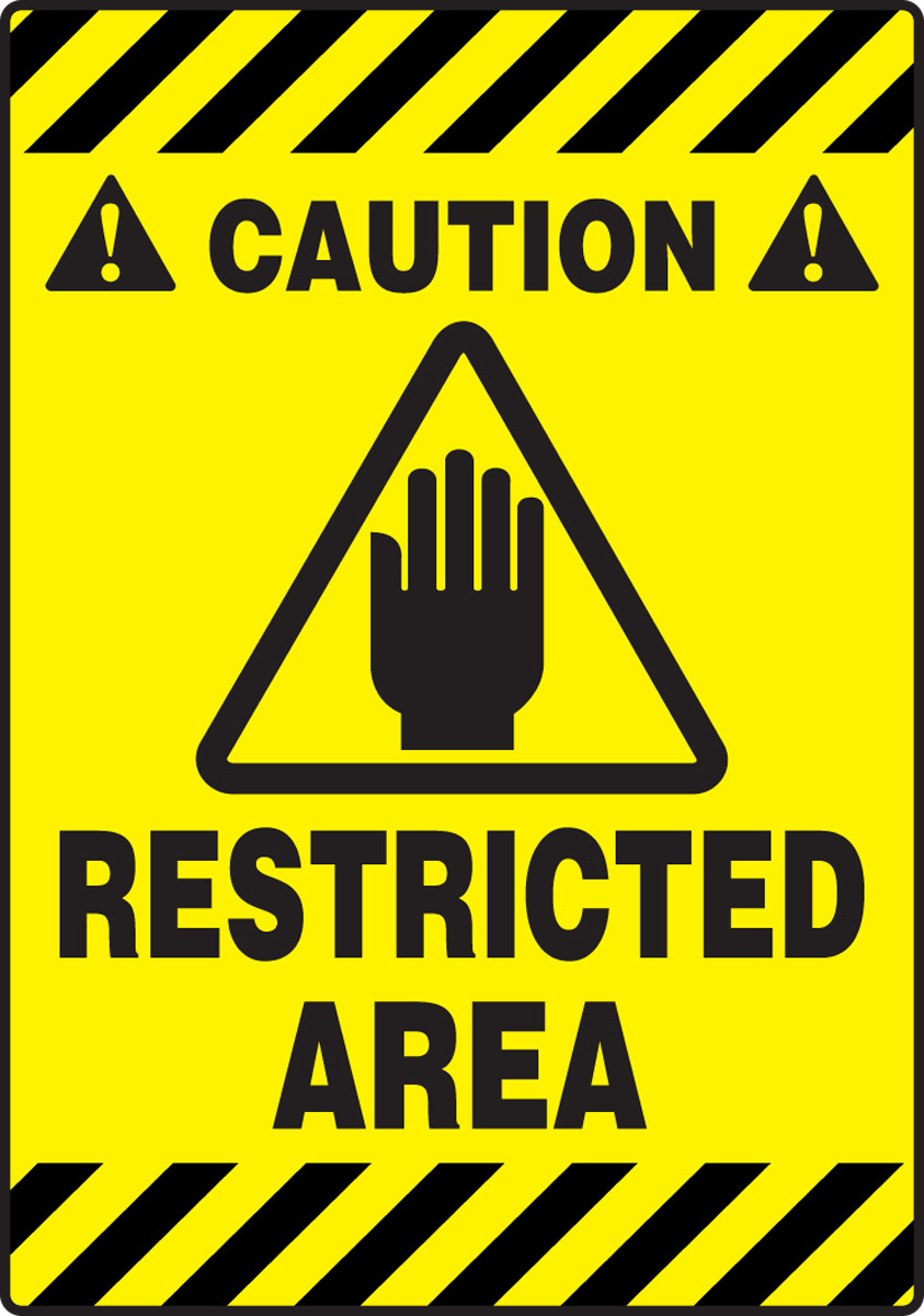 Slip Gard Floor Sign- Caution Restricted Area