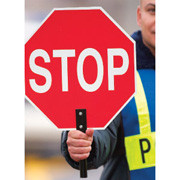 Stop- Stop Paddle Sign with Aluminum Handle - First Aid and Safety Online