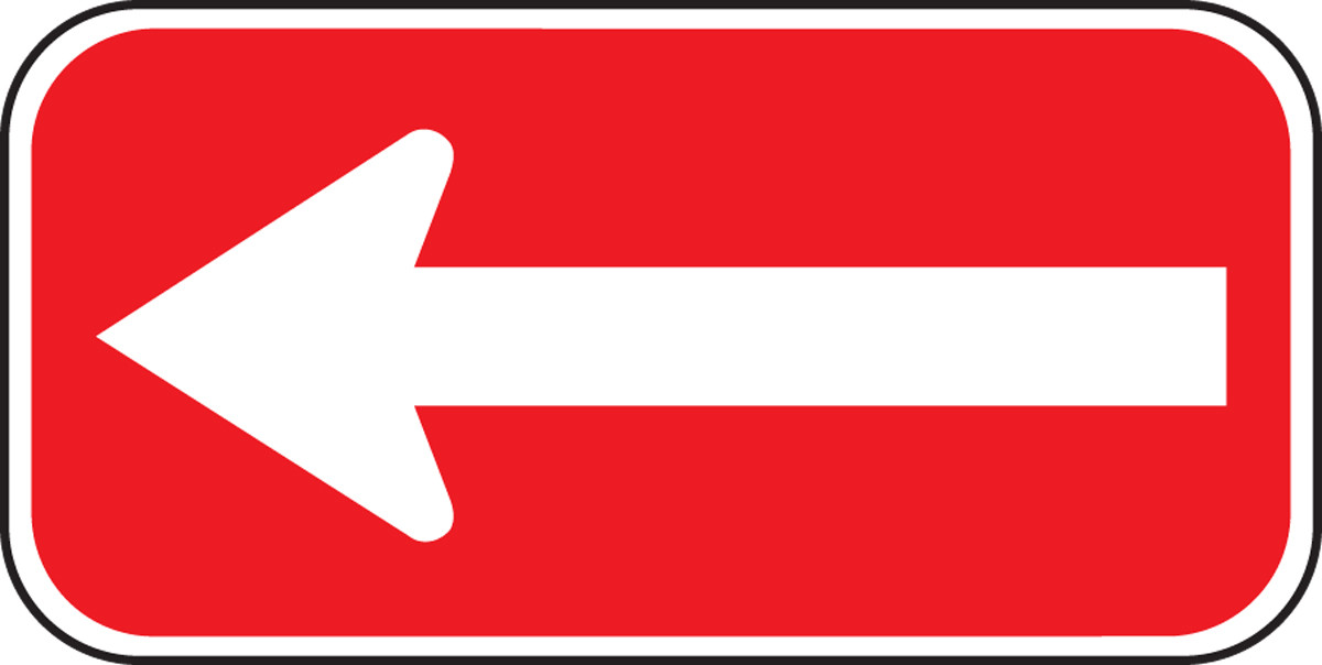 White and Red Arrow Sign FRP180RA