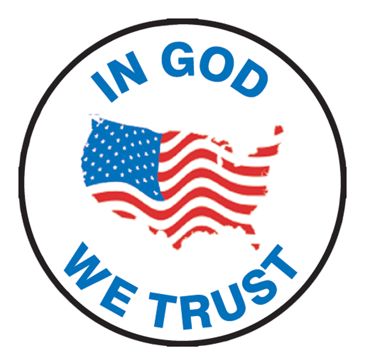 In God We Trust Label- 1.5" Diameter- 500/roll - First Aid and Safety ...