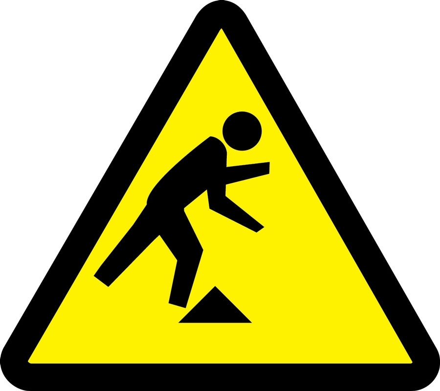 ISO Warning Safety Sign- Tripping Hazard Sign - Plastic - 6''
