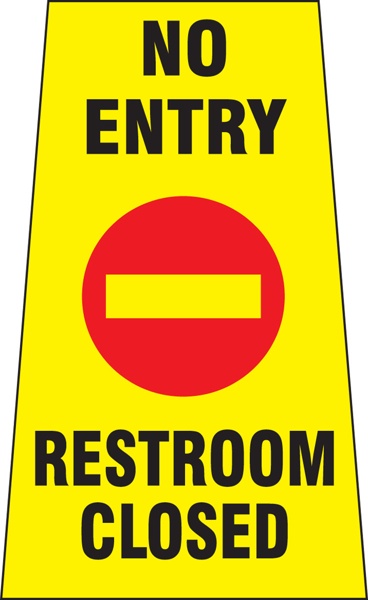 No Entry - Restroom Closed - 25" x 12" - 2 Sided Fold-Ups Sign