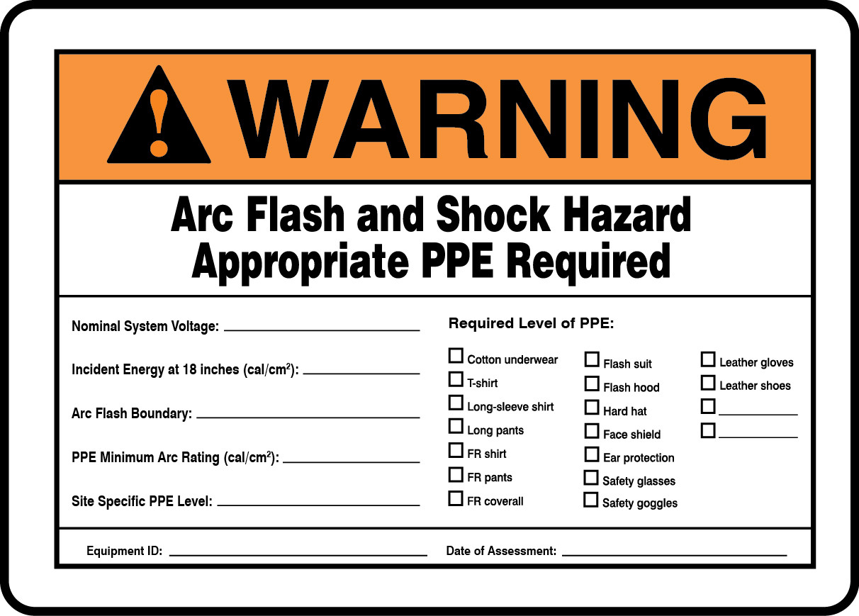 Warning Arc Flash And Shock Hazard Appropriate PPE Required