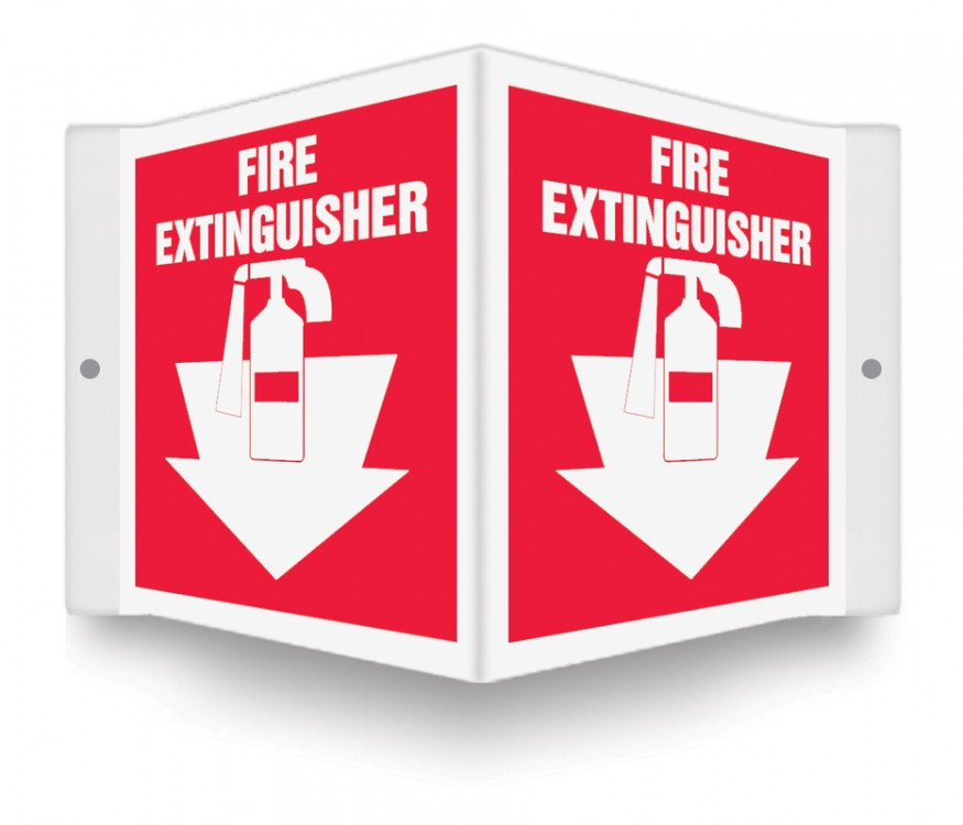 3D Fire Extinguisher Safety Sign