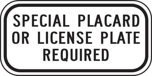 California Handicap Special Placard Or License Plate Required