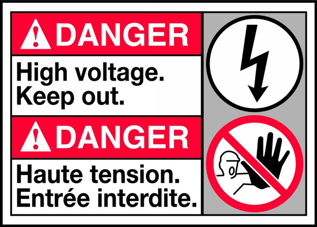 Bilingual Safety Signs assist in multiple languages.