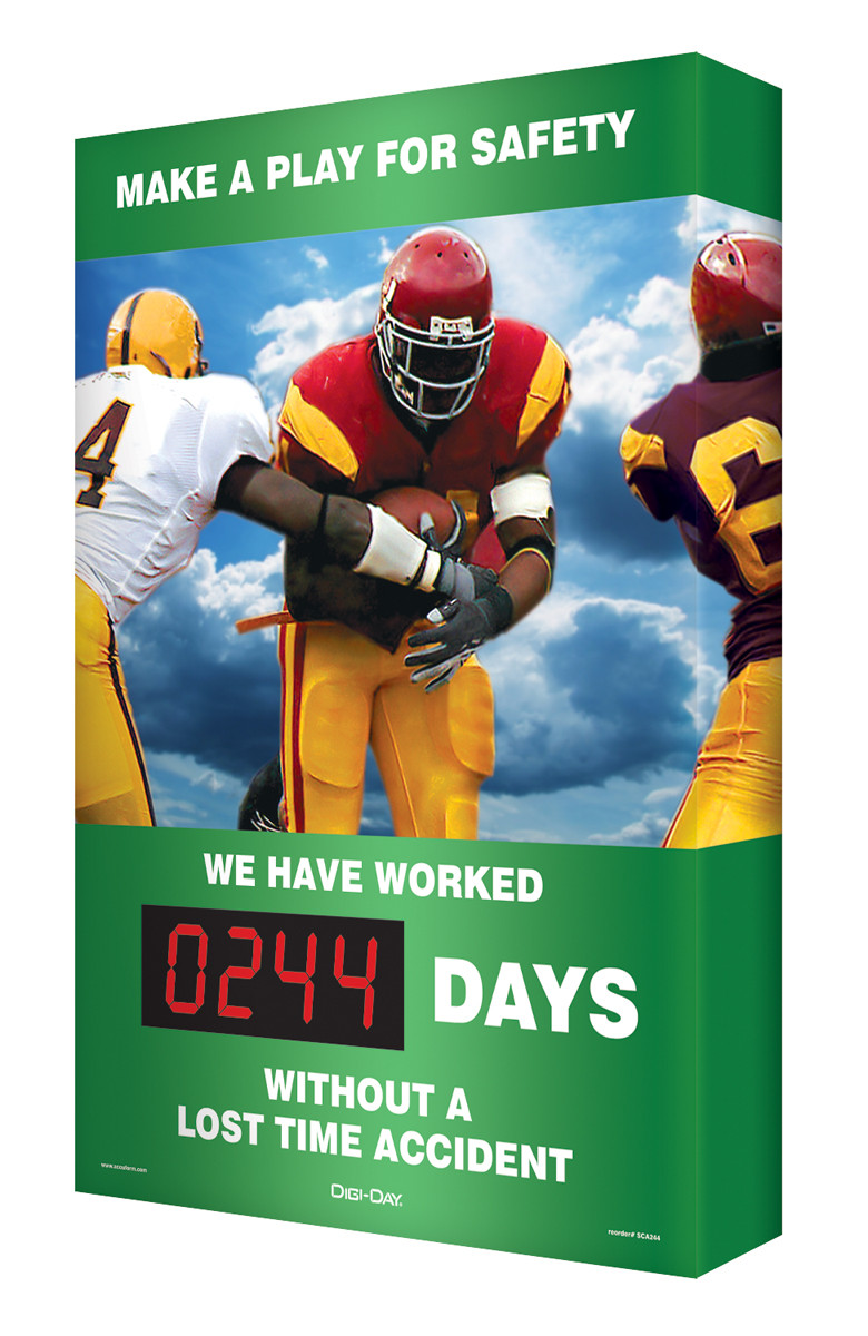 Safety Scoreboard Outdoors Digi Day Plus Safety is a Family Value SCM323