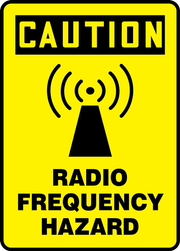Radio Frequency Hazard Sign 14" x 10" Plastic