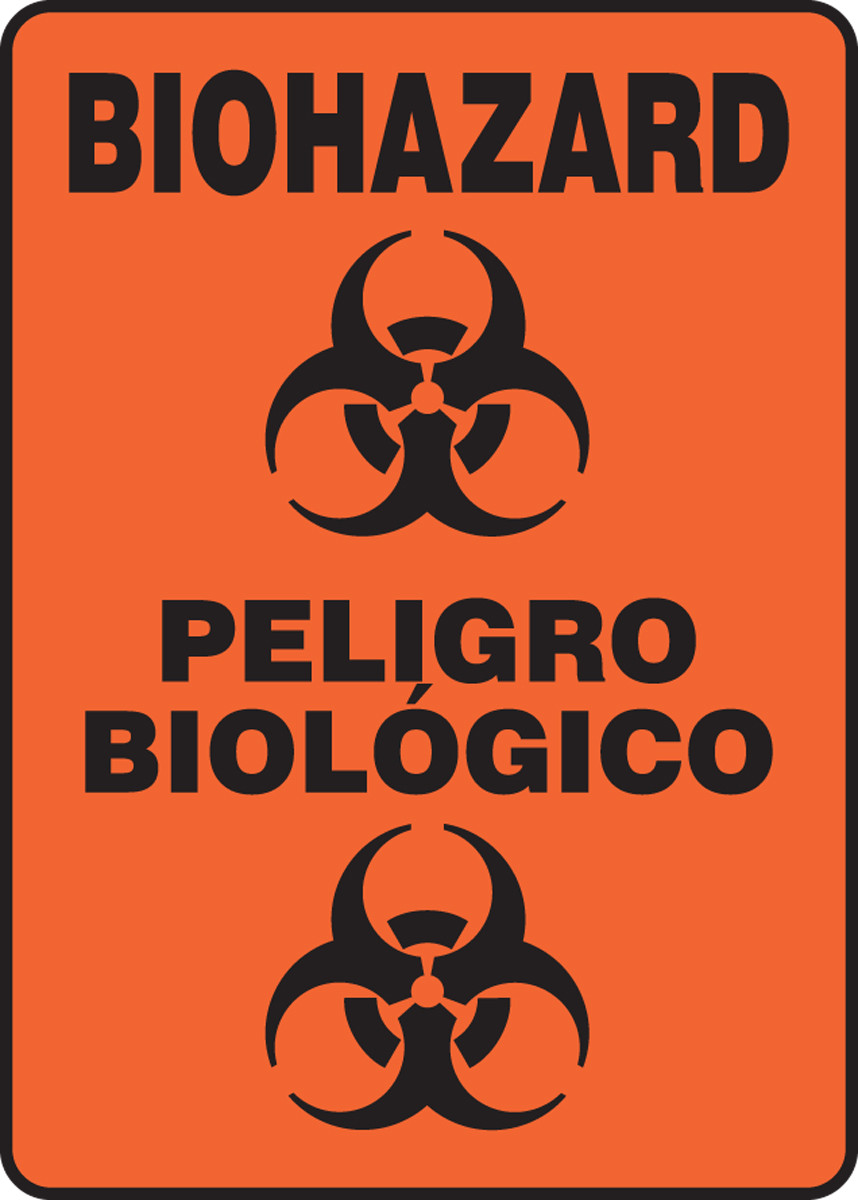 Spanish Bilingual Safety Sign provides information.