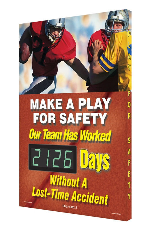 Digi Day 3 Electronic Safety Scoreboard Accuform SCK118