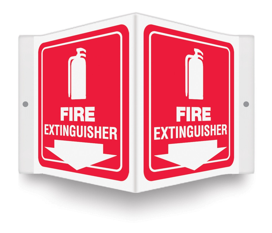 3D Fire Extinguisher Safety Sign