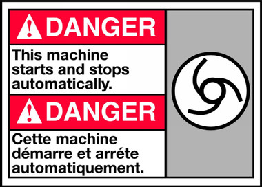 Danger This Machine Starts And Stops Automatically (W/Graphic)