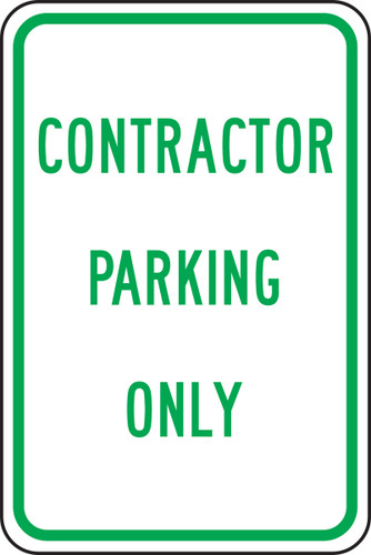 Contractor Parking Only Sign
