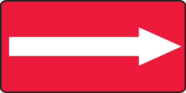 Arrow Graphic Sign White on Red