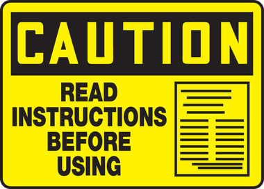 Caution - Read Instructions Before Using