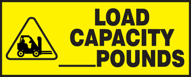 Load Capacity Pounds Sign - First Aid and Safety Online